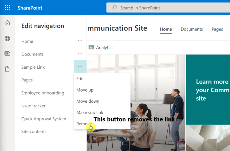 The SharePoint Online Quick Launch Navigation Menu 2025