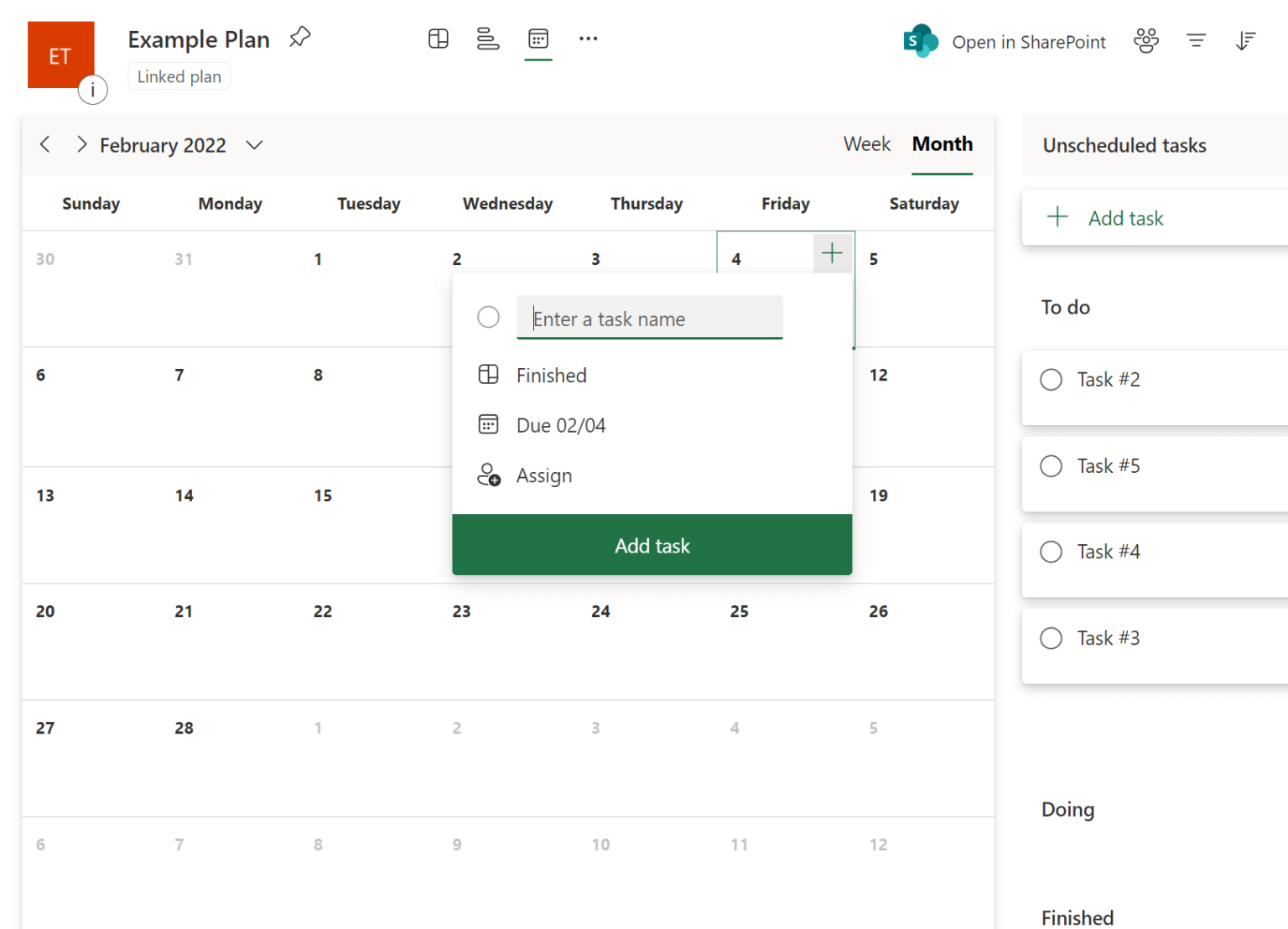 Add or Create SharePoint and Microsoft 365 Calendar Options